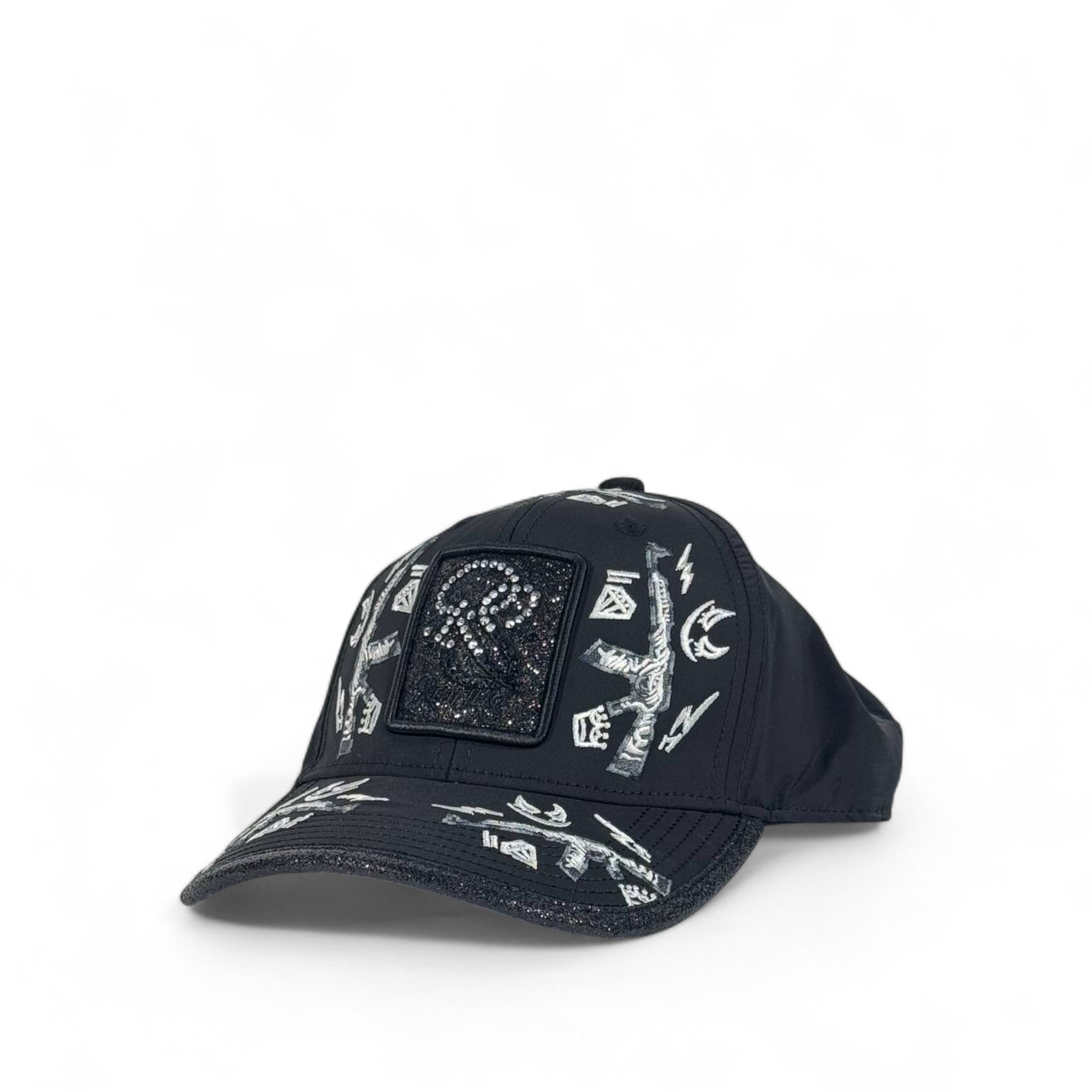 Redfills Paris AKM47 Cap – Black with White Embroidery & Glitter Logo ...