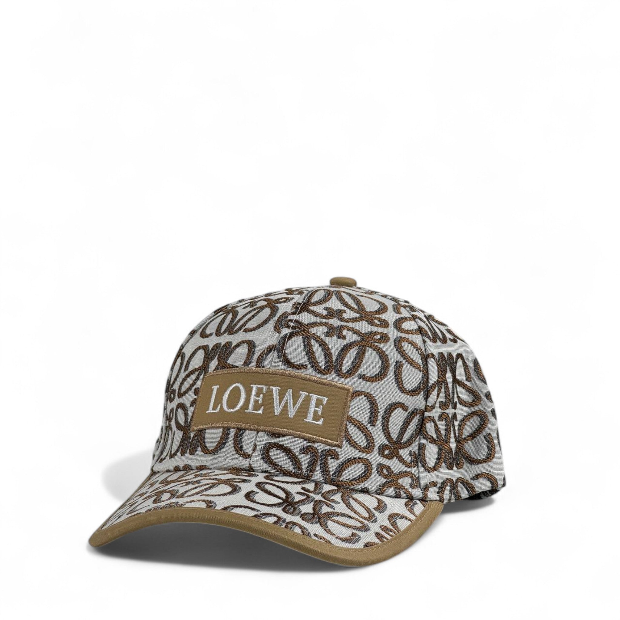 Loewe Beige Monogram Cap 🧢 with Signature Anagram Pattern – MASTERPIECE