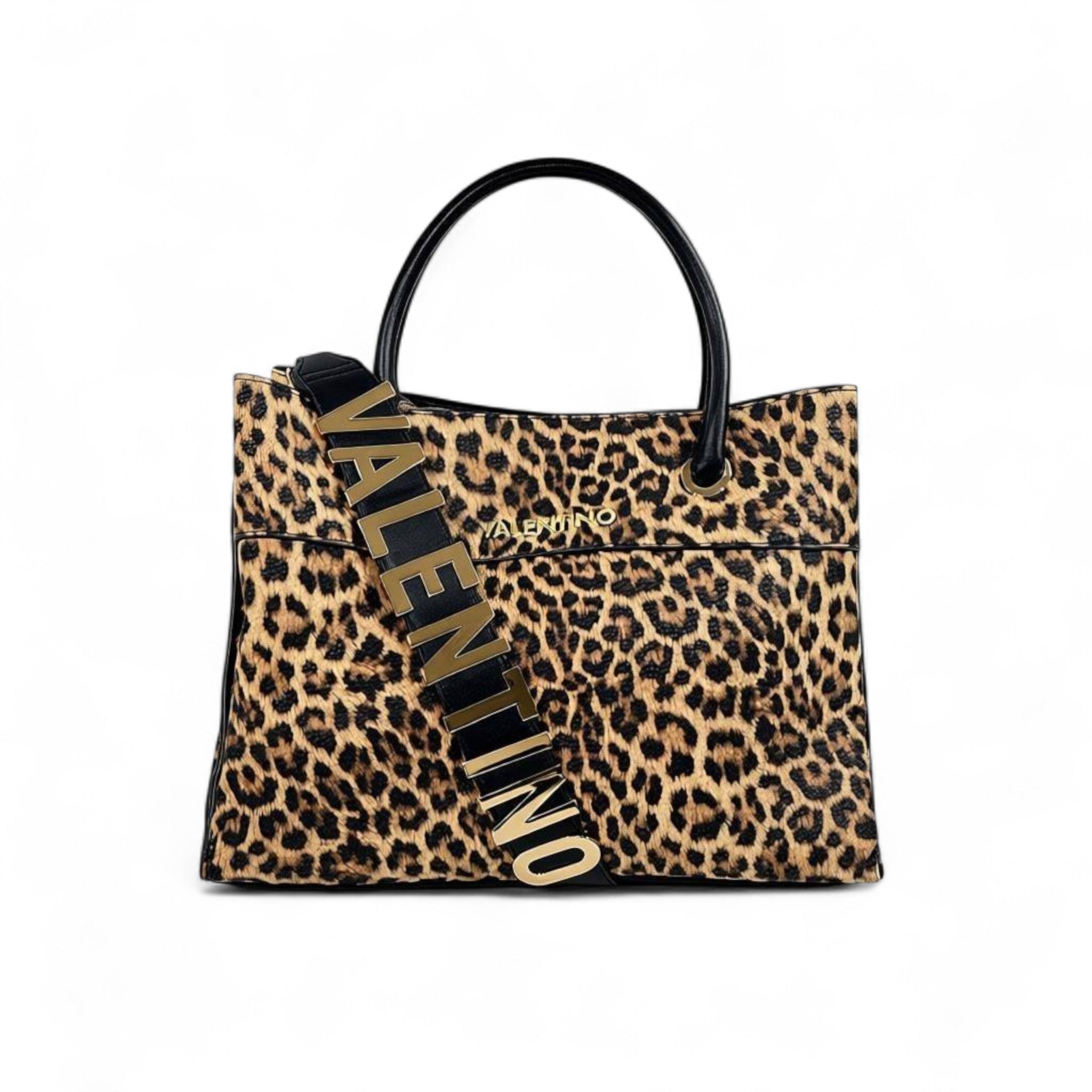 Valentino Leopard Print Tote – Bold Signature Strap Edition – MASTERPIECE