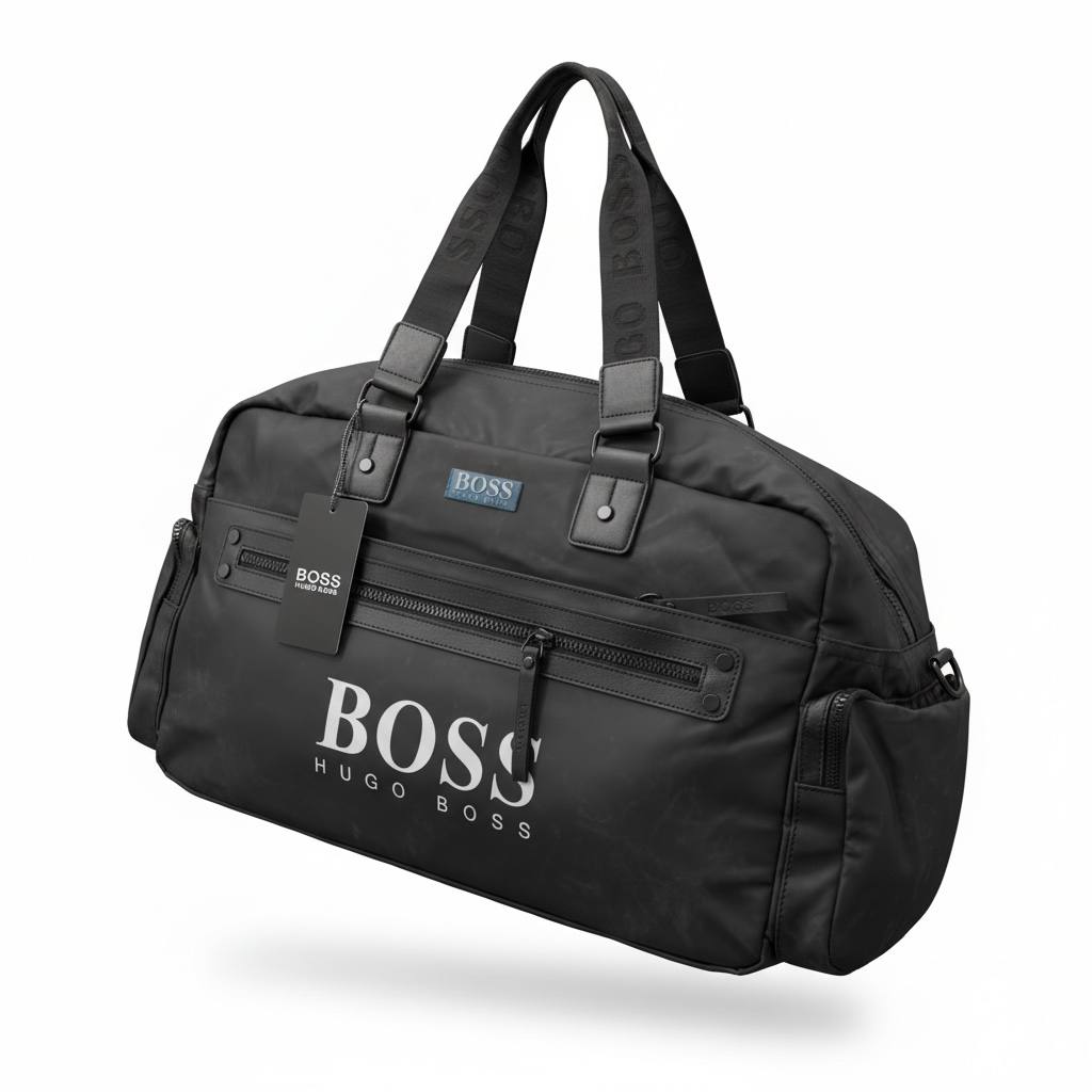 🖤 Hugo Boss Luxury Black Travel Duffel Bag – MASTERPIECE
