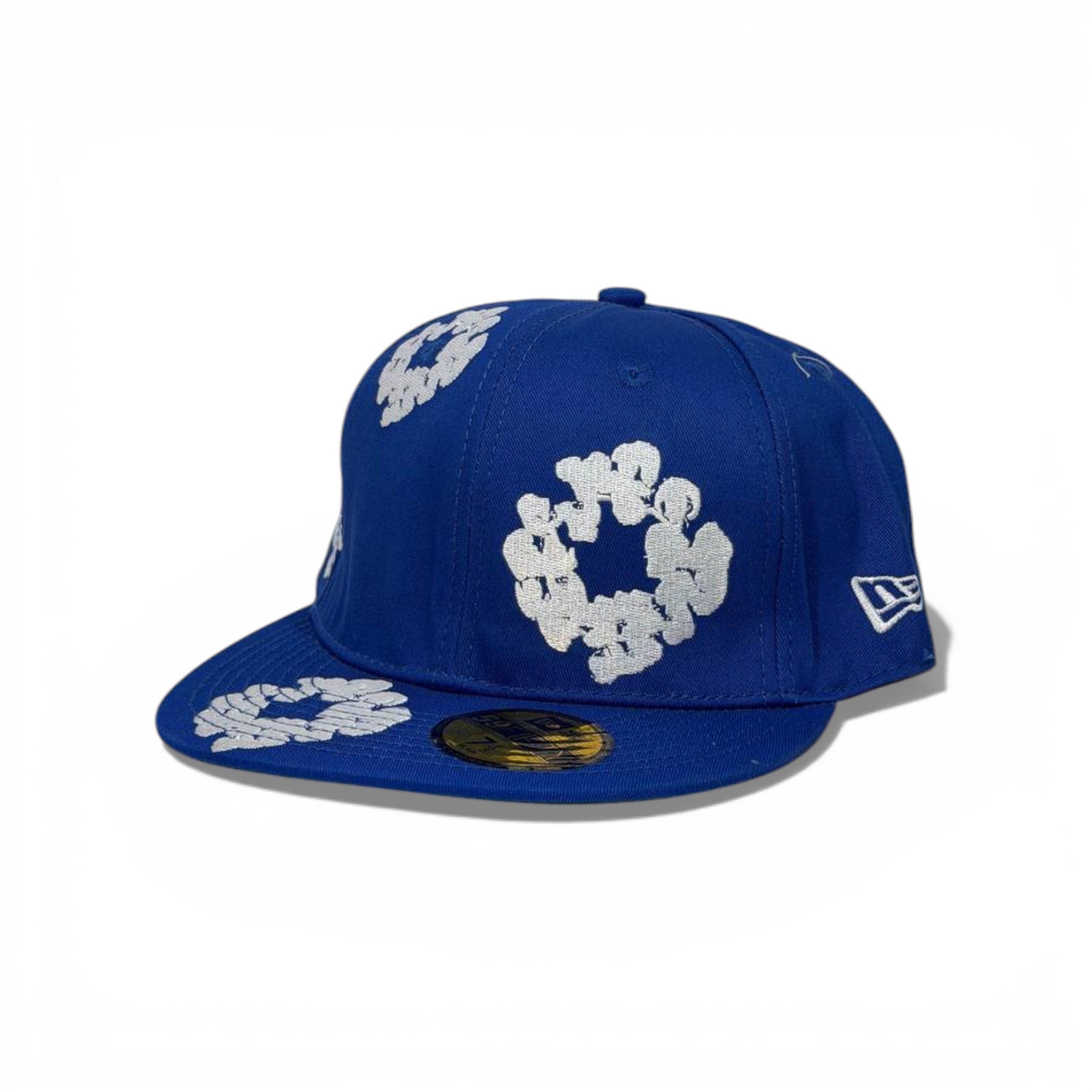 🧢 Denim Tears Royal Blue Flat Brim Cap – Iconic Cotton Wreath Design 💙 ...