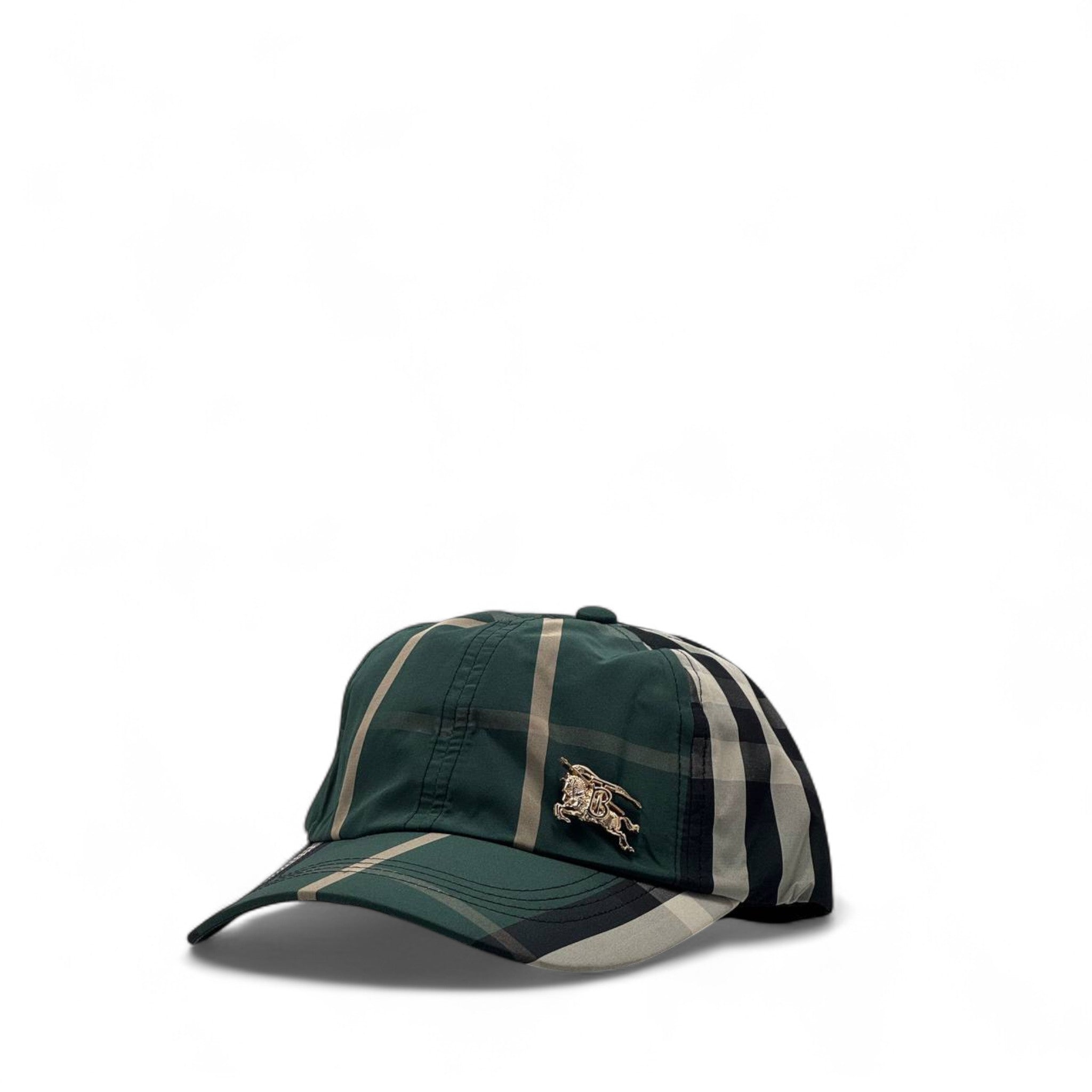 Burberry Green Checkered Cap 💚 – Equestrian Knight Embroidery & Timele ...